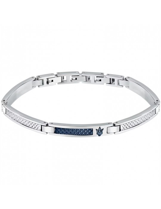 Maserati Bracelet - Iconic - Steel-Blue Central Bar-JM423AVD22