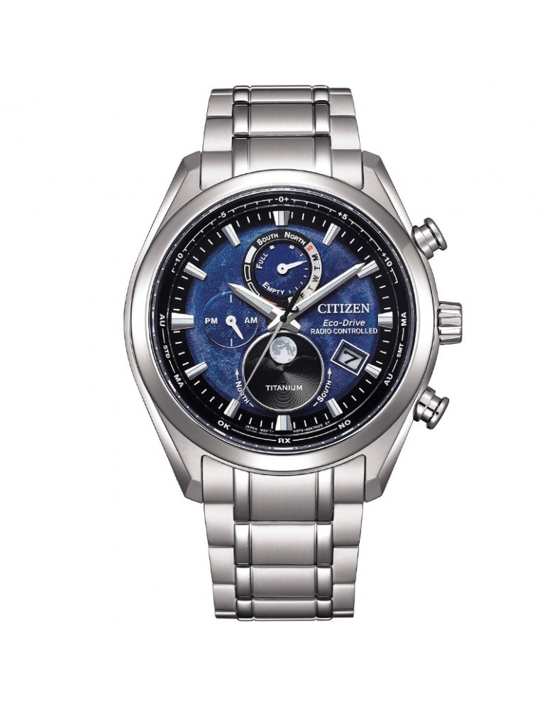 Orologio Citizen - Radiocontrollato - Eco-Drive - Tsuki-Yomi Moonphase 43mm Blu - BY1010-81L