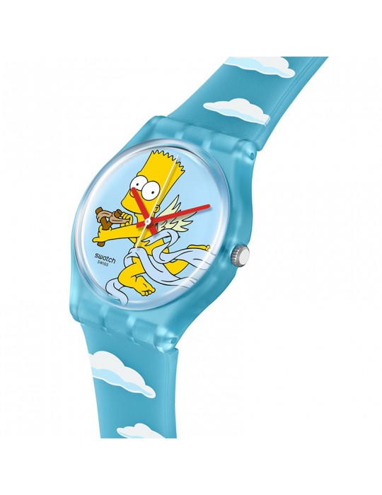 Orologio Swatch - Angel Bart -34mm-Azzurro-Bart Cupido-Nuvole-SO28Z115